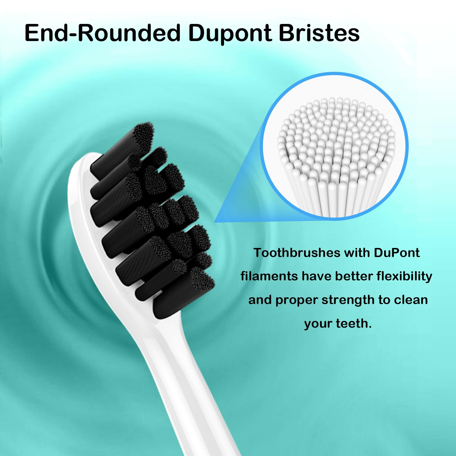 Toothbrush Replacement Heads for Philips Sonicare : Charcoal Toothbrush Heads Compatible with C1-C2-C3 Electric Brush Head（Click-on/Snap-on）