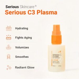 Serious Skincare - C Serum - Vitamin C Ester Skin Conditioner - Anti-Aging - Hydrating - Softer, Radiant Skin - C3 Plasma Hydrolyzed Collagen - For Fine Lines & Wrinkles - 1 oz.