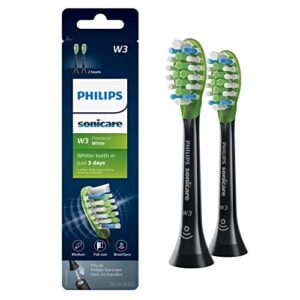 philips sonicare genuine w3 premium white replacement toothbrush heads, 2 brush heads, black, hx9062/95