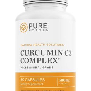 Pure Prescriptions Turmeric Curcumin C3 Complex - Bioperine for Optimum Absorption - 1500Mg Per Serving - 90 Veg Capsules - Made in USA