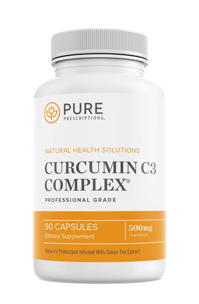 Pure Prescriptions Turmeric Curcumin C3 Complex - Bioperine for Optimum Absorption - 1500Mg Per Serving - 90 Veg Capsules - Made in USA