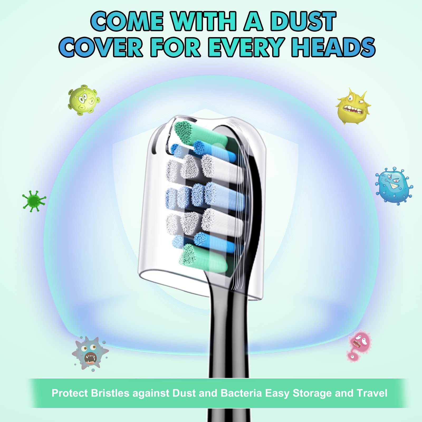 Toothbrush Replacement Heads Compatible with Philips Sonicare, 8 Pack, Electric Brush Head