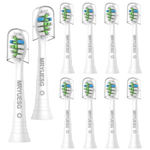 mryuesg replacement heads compatible with philips sonicare 10 pack, mryuesg electric tooth-brush head designed for phillips diamond-clean, plaque control brush heads for c2 4100 5100 1100