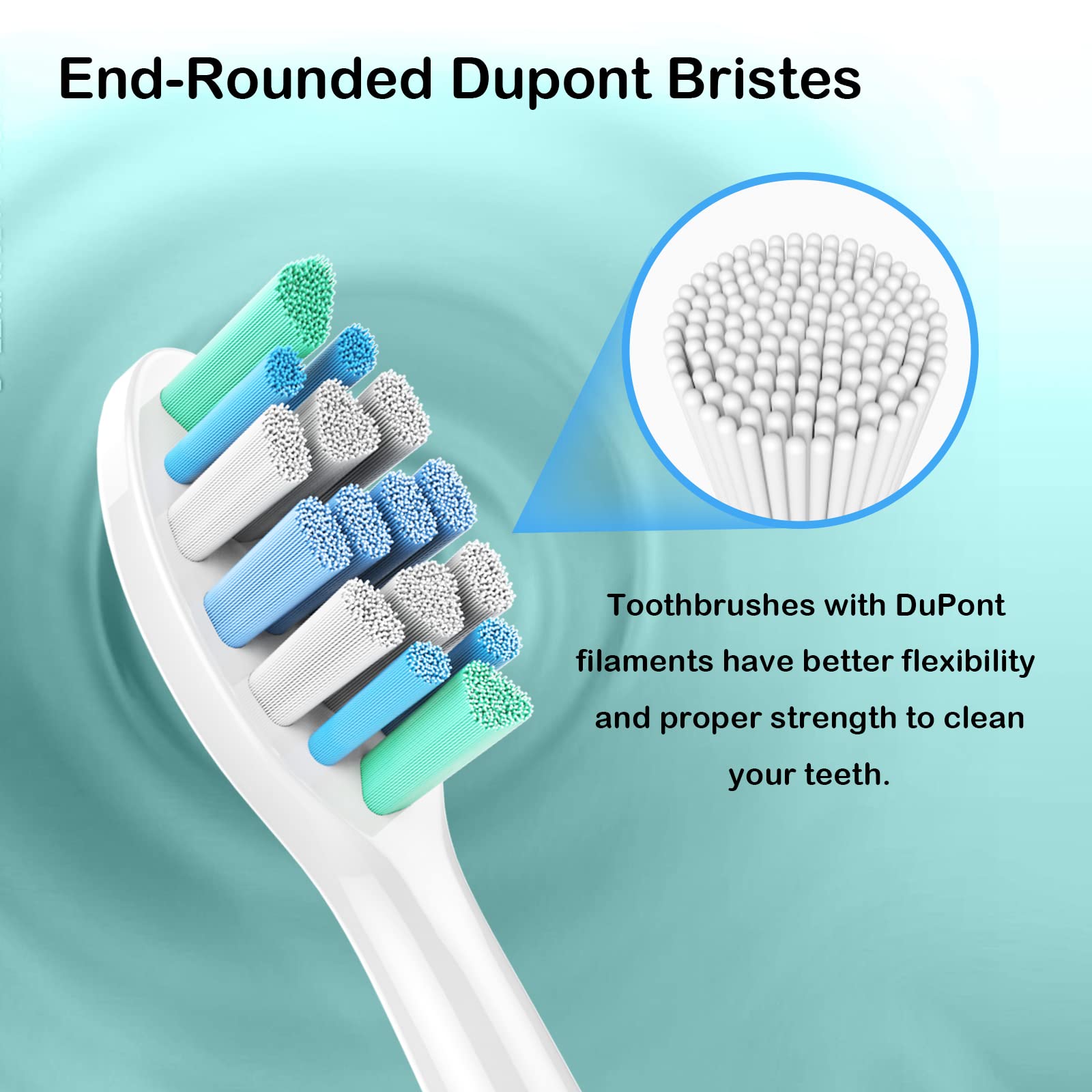 Replacement Toothbrush Head for Philips Sonicare : Electric Replacement Brush Head Compatible with Phillips Sonicare Snap-on (Click-on), 8 Pack