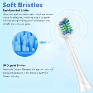 Asocrew Replacement Toothbrush Heads Compatible with Philips Sonicare for C3 C2 G2, Electric Brush Heads for Sonicare C2 Plaque Control ProtectiveClean 4100 5100 6100 9023-BL551