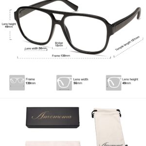 AMOMOMA 3 Pack Oversized Aviator Spring Hinge Reading Glasses for Women Men,Retro Blue Light Computer Reader Frame AM6081C1+C2+C3 1.0 X