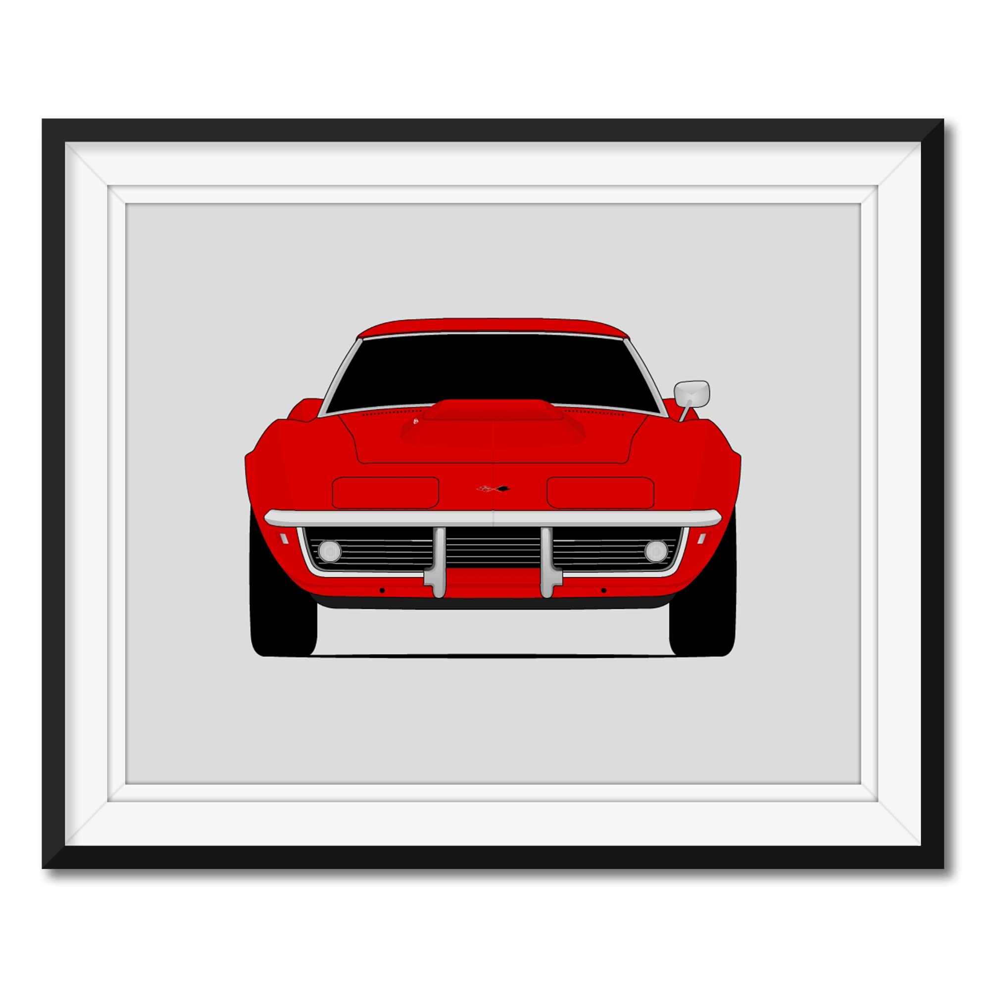 Chevy Corvette C3 L88 (1968-1969) 3rd Generation Inspired Poster Print Wall Art Decor Handmade (Unframed)