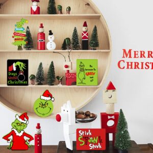 Christmas Tiered Tray Decorations - 6pcs Wooden Signs Table Centerpieces for Holiday Indoor Home Table Top Decorations