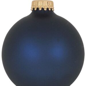 Glass Christmas Tree Ornaments - 67mm / 2.63" [8 Pieces] Designer Balls from Christmas By Krebs Seamless Hanging Holiday Decor (Velvet Midnight Haze Blue)