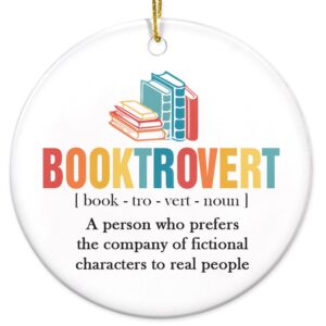 2023 christmas ornaments gifts for book lovers, christmas decoration - birthday, christmas ornament book decor for librarian, nerd, book lovers gift ideas - christmas tree decoration ceramic ornament