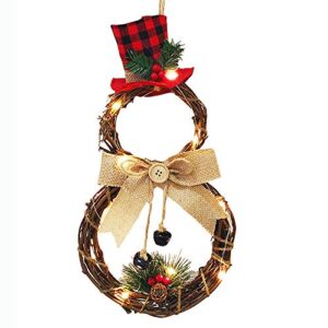 frakyen christmas wreath for front door christmas garland home décor with led light xmas festival door decorations for holiday and decoration,farmhouse christmas wreath