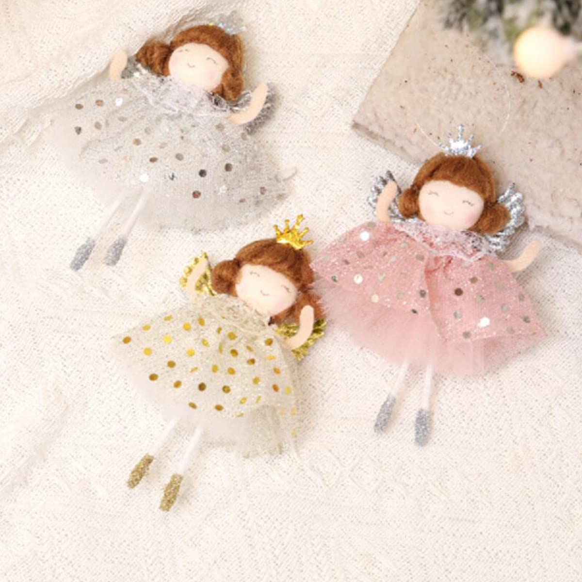 Wepetyo 3X Angel Ornaments Doll Hanging Ornaments Xmas Tree Hanging Pendant Decorations Christmas Tree Ornaments Set Creative Gifts(Mixed Style)