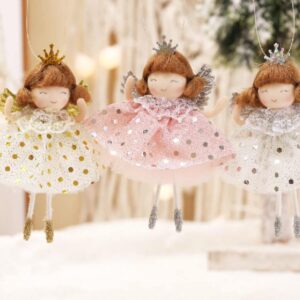 Wepetyo 3X Angel Ornaments Doll Hanging Ornaments Xmas Tree Hanging Pendant Decorations Christmas Tree Ornaments Set Creative Gifts(Mixed Style)