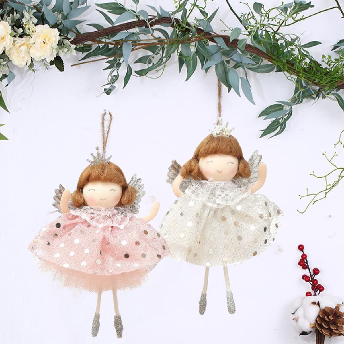 Wepetyo 3X Angel Ornaments Doll Hanging Ornaments Xmas Tree Hanging Pendant Decorations Christmas Tree Ornaments Set Creative Gifts(Mixed Style)