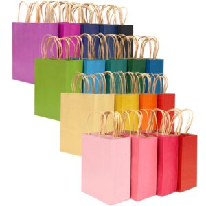 moretoes 72pcs 18 colors small gift bags, 8.7 x 6.3 x 3.1 inches gift bags bulk, paper bags with handles, party favor bags for birthday, party