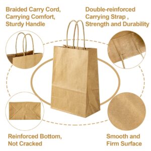 MAQIHAN Small Kraft Bags with Handles 12 pcs Kraft Gift Paper Bags Brown Kraft Bag Small Gift Bag Craft Bags with Candy Birthday Party Favor Christmas Valentines Shopping Small Business Gift Bags