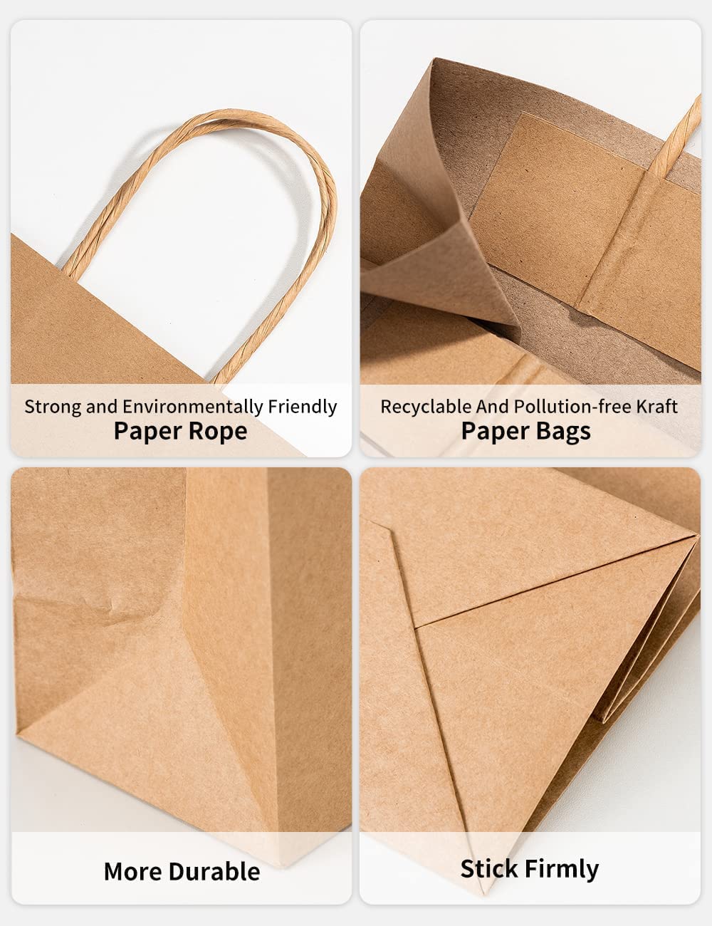 RACETOP Small Brown Kraft Paper Bags with Handles Bulk, 5.9"x3.2"x8.3" 50Pcs Small Brown Gift Bags, Mini Paper Bags, Gift Bags Bulk, Goodie Bag, Retail Bags, Gift Wrap Bags, Shopping Bags