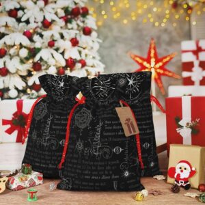 rldobofe christmas gift bags with drawstring supernatural inspiration christmas burlap gift bag christmas drawstring bag for halloween xmas candy bags reusable xmas present bags for party decorations