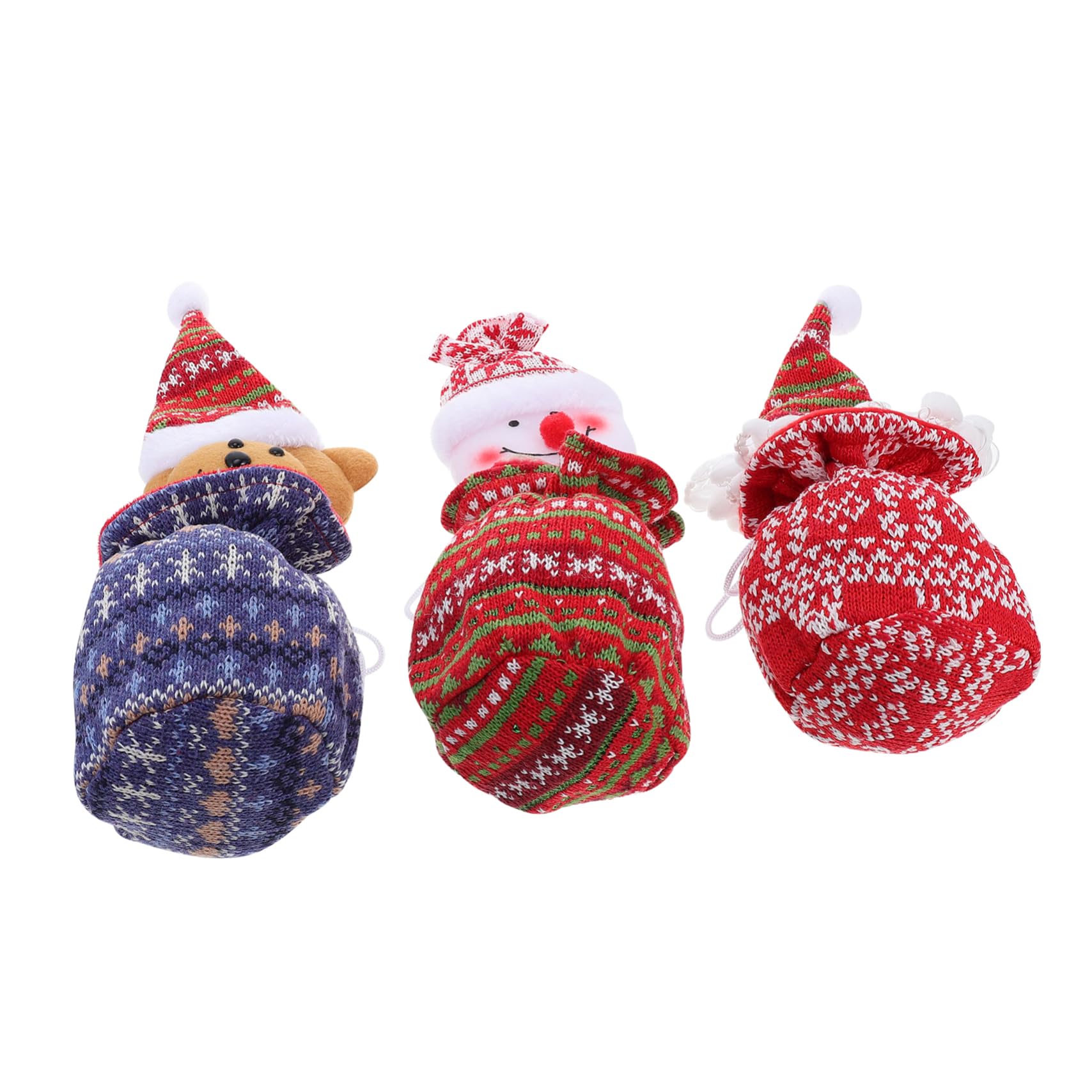 Healifty 3pcs Christmas Eve Goodie Bags Christmas Gnome Candy Bag Wedding Candy Bag Christmas Candy Pouch Christmas Bag Gift Bags Children Xmas Present Bags Knitting Decorate