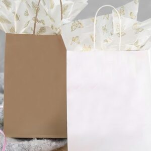 Bzumoot 50 Sheets Large Tissue Paper for Gift Bags 20 * 28 Inches White Metallic Gold Wrapping Gift Paper Butterfly Pattern Gift Wrapping Paper for Christmas Wedding Birthday Party DIY Craft