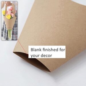 Firbirch 10 Pcs Kraft Paper Bouquet Bags with Handle, Brown Paper Flower Wrapping Gift Bags for Valentine's Day Florist Wedding Party Home Decoration (Small（35 x 19cm）)