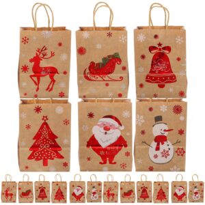 luozzy 24pcs christmas wrapping bags gift storage pouches handheld packing pouches krafts paper gifts bags for xmas