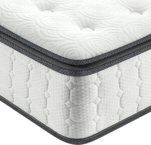 vesgantti 12 inch hybrid queen mattress, gel memory foam & pocket coils, medium firm, plush feel