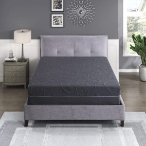 lexicon radley 14-inch gel infused memory foam hybrid mattress, queen, gray