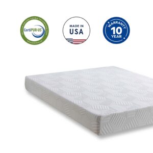 Queen Size Mattress, 10 Inch Green Tea Cooling Gel Memory Foam Mattress for Cooling Sleep/Pressure Relieving/CertiPUR-US Certified/Bed-in-a-Box (Queen)