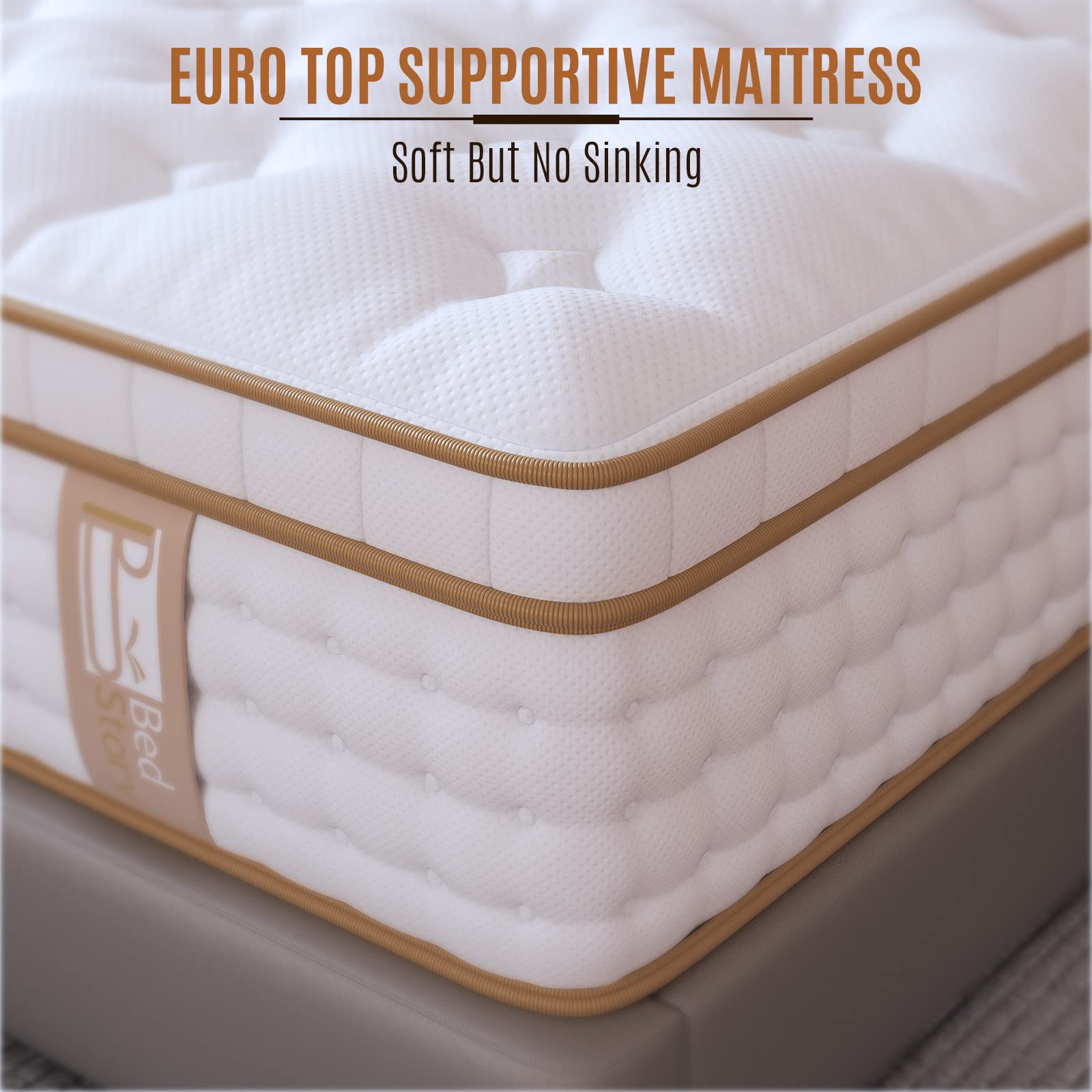 BedStory 14 Inch Queen Mattress, [Ultra-Durable] Fresh Gel Memory Foam and Innerspring Mattress in a Box, Supportive, Comfortable, and Cool Mattresses for Relaxing Your Body Pressure, Made in USA