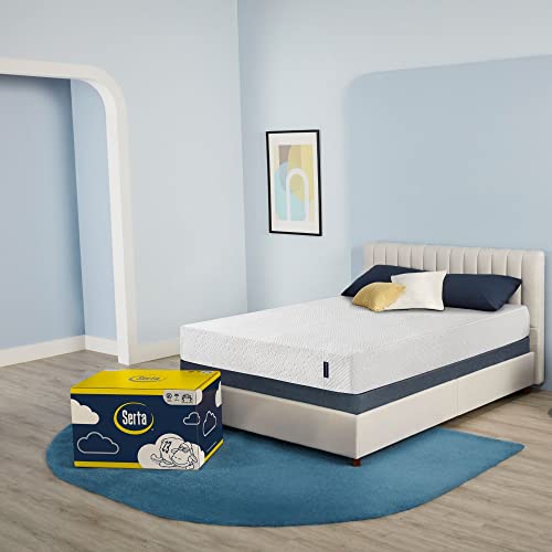 Serta - 9 inch Amazon Exclusive Cooling Gel Memory Foam Mattress, Queen Size, Medium-Firm, Supportive, CertiPur-US Certified, 100-Night Trial - Pure Slumber,White