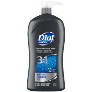 dial men 3in1 body, hair and face wash, hydro fresh, 32 fl oz