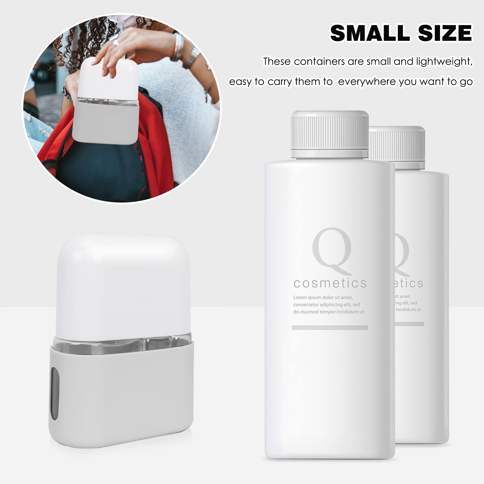 Skycase Travel Bottle Set, 3 in 1 Travel Containers Set for Toiletries,Leak-Proof Refillable Plastic Bottles with Lid,Airplane Accessories Kits for Shampoo Conditioner Lotion Liquids,Grey