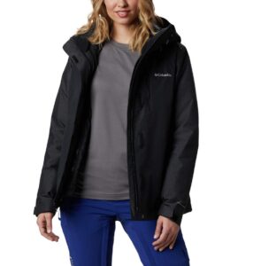 columbia women's whirlibird iv interchange jacket, black crossdye, large