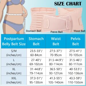 MAMODY 3 in 1 Postpartum Belly Wrap Postpartum Belly Band Support Recovery Belt, After Birth Brace, Body Shaper Waist Shapewear (XL, Classic Beige)