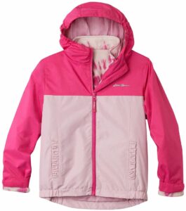 eddie bauer youth lone peak 3 in 1 jacket (pink, medium 10/12)