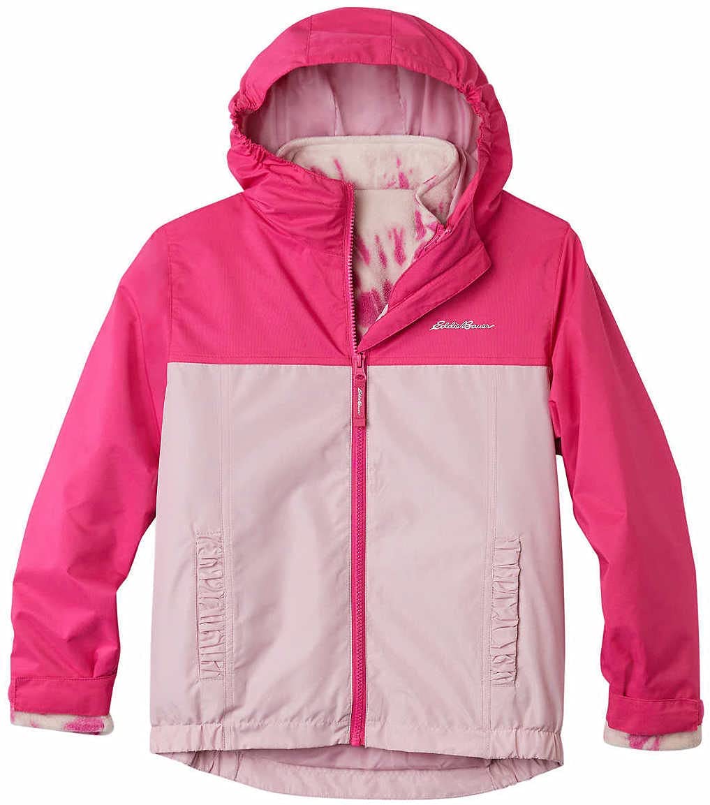 Eddie Bauer Youth Lone Peak 3 in 1 Jacket (Pink, Medium 10/12)