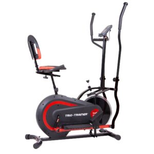 [body power] - 2nd gen, patented 3 in 1 exercise machine, elliptical with seat back cushion, upright cycling, and reclined bike modes - digital computer targets different body parts, brt5118