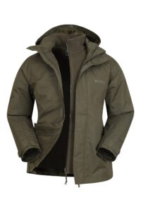 mountain warehouse fell mens 3 in 1 water resistant jacket - winter khaki small