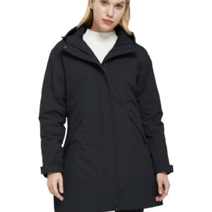 Ampake Women's 3 in 1 Parka Jacket Warm Winter with Detachable Puffer Coat (Black,L)