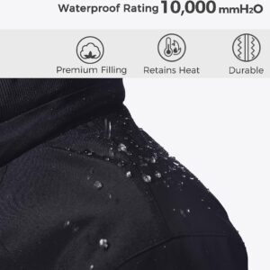 wantdo Kids Boys' 3 in 1 Snowboard Jacket Hooded Warm Winter Coat Fleece-Lined Waterproof Black 10-12