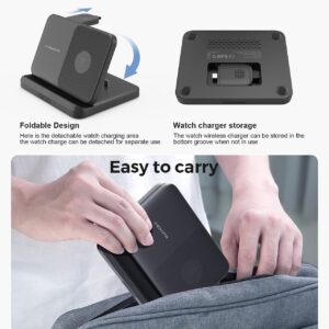 Wireless Charger for Samsung and Android 3 in 1 Foldable Samsung Charging Station for S24/S23 /S22 /S21/S20, Z Fold 5/4/3, Z Flip 5/4/3, Samsung Watch Charger 6 Classic/5/5 Pro/4/3,Galaxy Buds