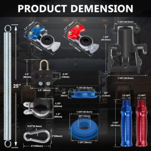 CheeMuii Semi Truck Air Lines Kit 12 FT 3 in 1 ABS Electric Power Line Air Hoses with Gladhands, Handles, Holder and Tender Spring Kit for Semi Truck Trailer Tractor