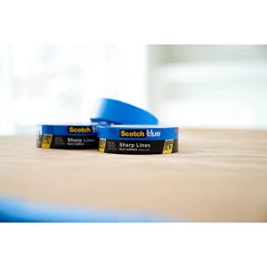 ScotchBlue Sharp Lines Multi-Surface Painter's Tape, 0.94 Inches x 60 Yards, Blue, Paint Tape Protects Surfaces and Removes Easily, Edge-Lock Painting Tape for Indoor and Outdoor Use (2093-24EC)