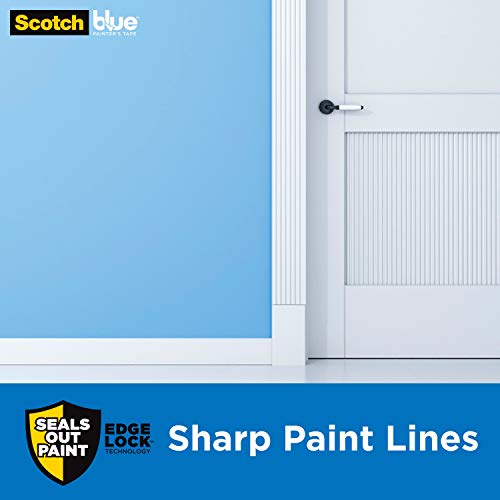 ScotchBlue Sharp Lines Multi-Surface Painter's Tape, 0.94 Inches x 60 Yards, Blue, Paint Tape Protects Surfaces and Removes Easily, Edge-Lock Painting Tape for Indoor and Outdoor Use (2093-24EC)