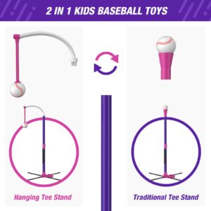 HYES Baseball Set - 3 Ways to Play, Adjustable Height, Easy to Assemble, Safe & Sturdy, Ideal Sport Gift for Kids