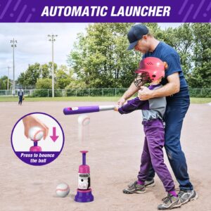 HYES Baseball Set - 3 Ways to Play, Adjustable Height, Easy to Assemble, Safe & Sturdy, Ideal Sport Gift for Kids