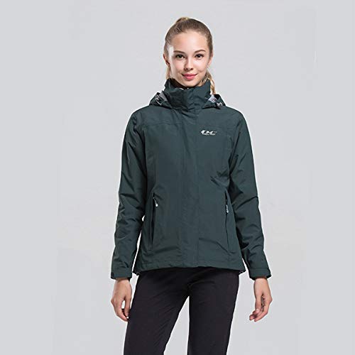 Diamond Candy Womens Winter Coat Waterproof Rain Jacket for Ski, 3 in 1 Fleece Jacket with Hood