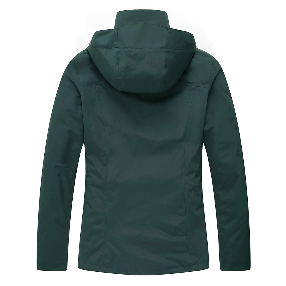 Diamond Candy Womens Winter Coat Waterproof Rain Jacket for Ski, 3 in 1 Fleece Jacket with Hood