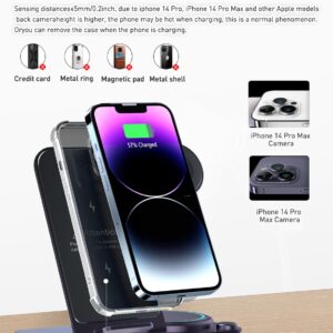 3 in 1 Charging Station Apple Purple - Mlfsaier 𝐀𝐥𝐮𝐦𝐢𝐧𝐮𝐦 𝐀𝐥𝐥𝐨𝐲 Multiple Fast Wireless Charger Stand for Apple Watch & Airpods iPhone 15 14 13 12 11 Pro X Max XS XR 8 7 Plus Nightstand